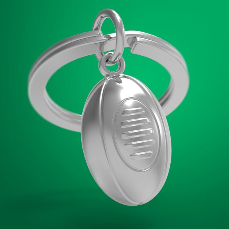Rugby Ball Metal Keyring - Party Supplies - PartyLady