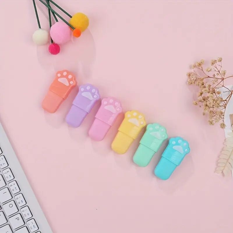 Mini Cat Paw Highlighters (6 Pack) - Party Supplies - PartyLady