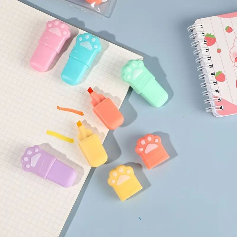 Mini Cat Paw Highlighters (6 Pack) - Party Supplies - PartyLady